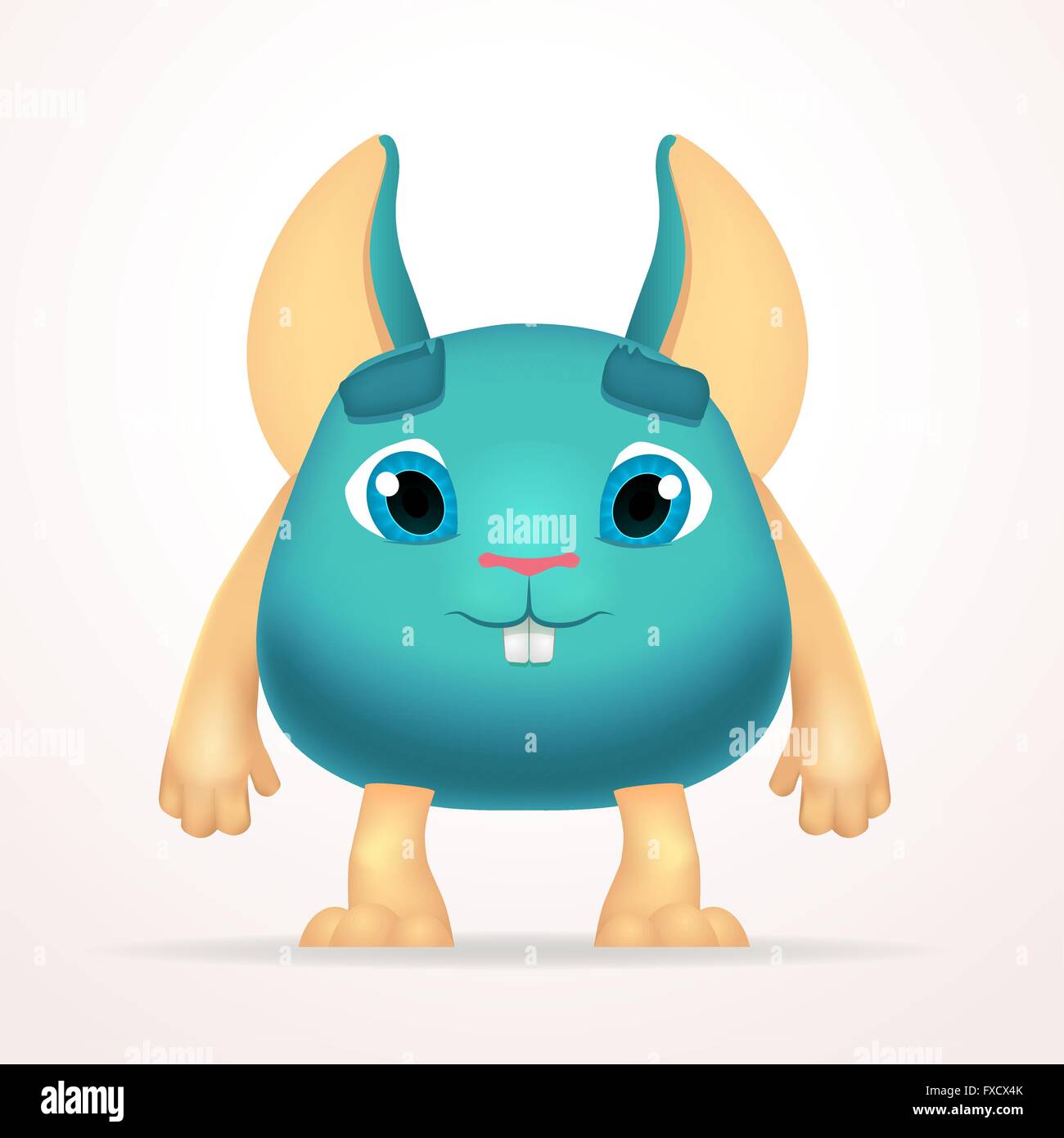 Big goofy mouse mutant character. Fun fat monster isolated on light ...