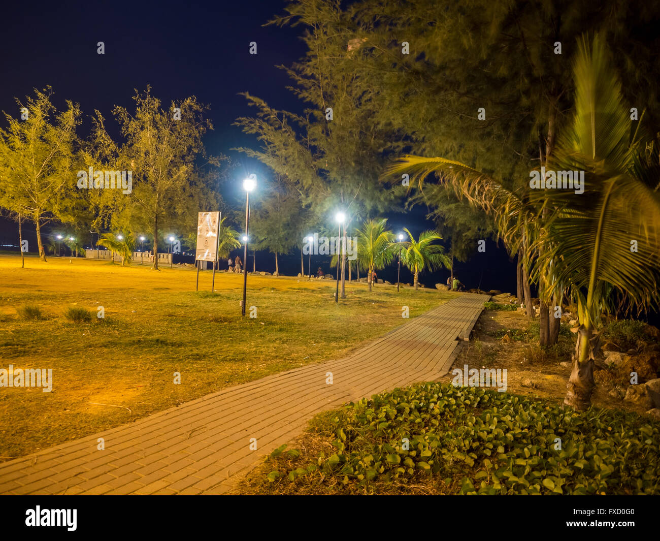 A park at night Stock Photo - Alamy
