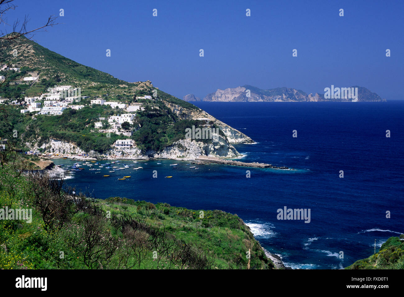 Cala Feola, Ponza island and Palmarola island in the background ...