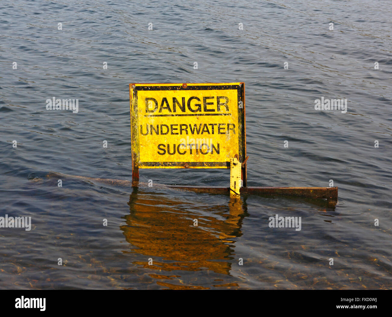 Danger Underwater Suction sign at Whitlingham Great Broad, Trowse ...