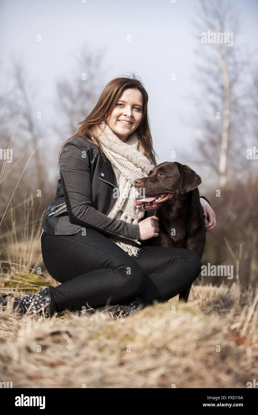 woman and Labrador Retriever Stock Photo - Alamy