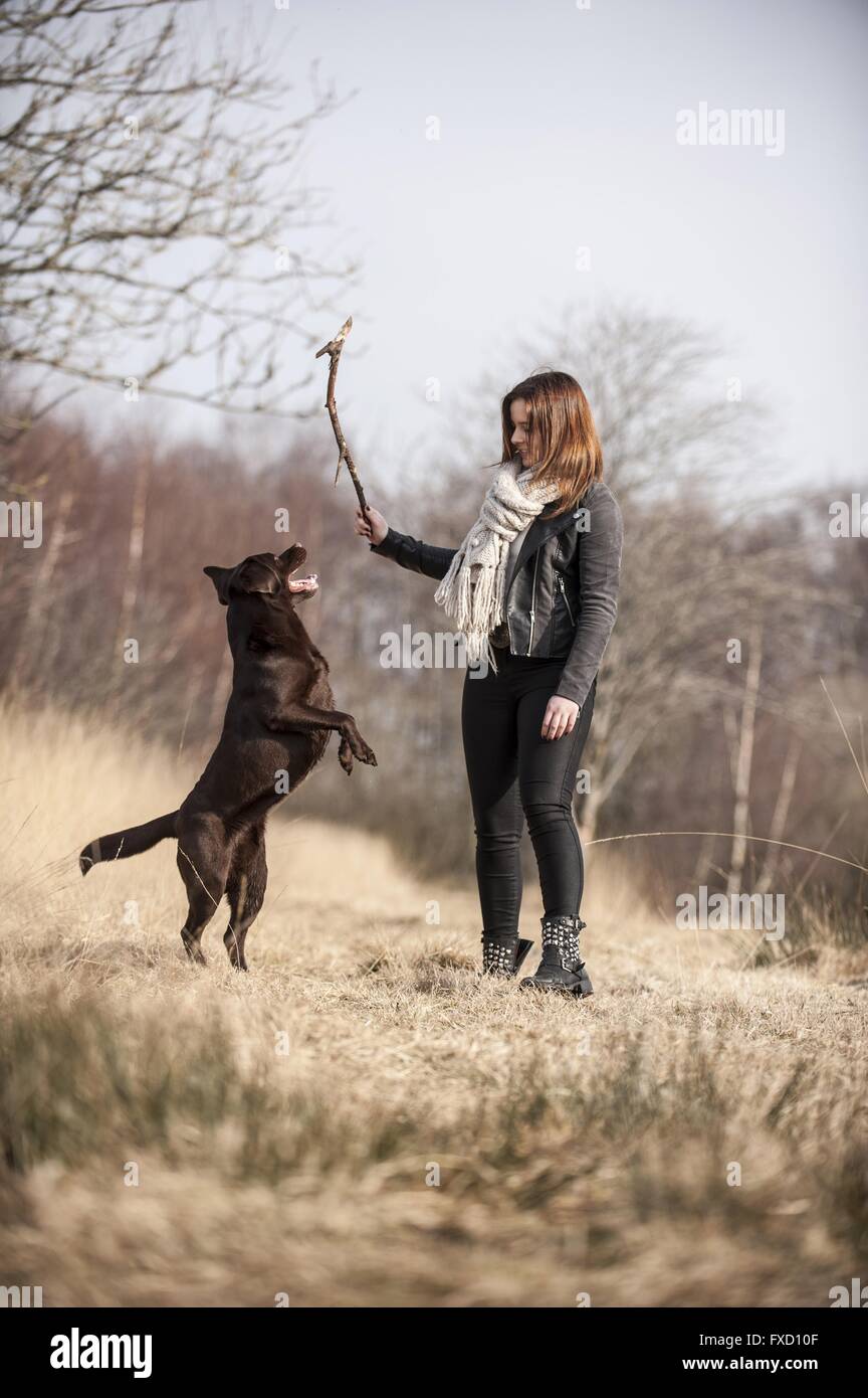 woman and Labrador Retriever Stock Photo - Alamy