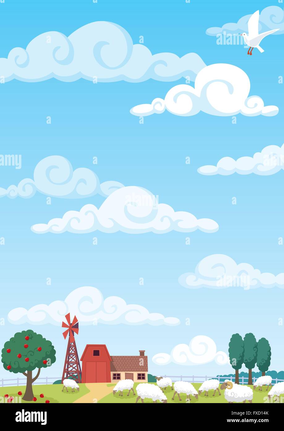 Cartoon farm background Stock Vector Image & Art - Alamy