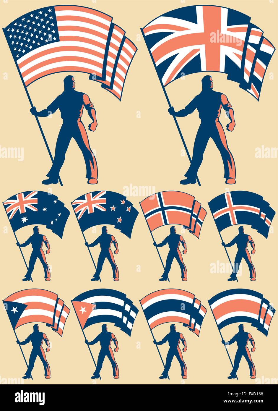 Flags usa in colors Stock Vector Images - Alamy