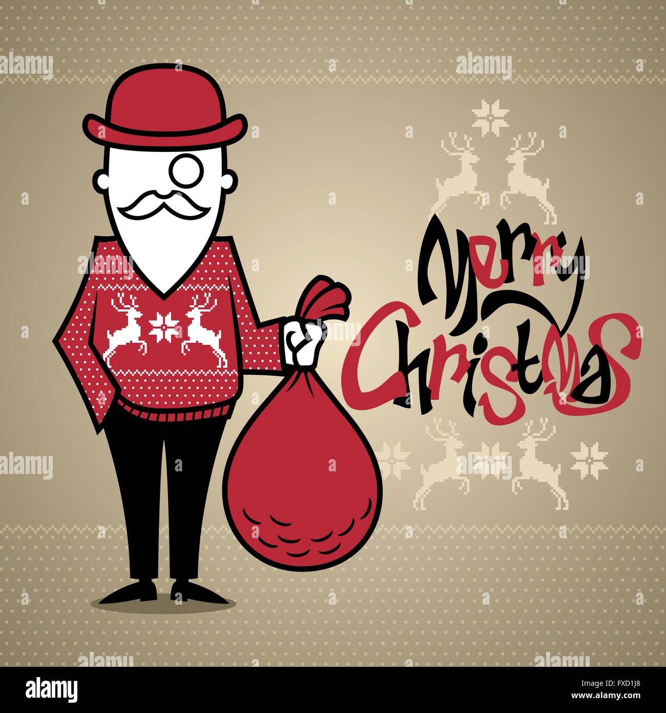 Winter man hipster santa Stock Vector Images - Alamy
