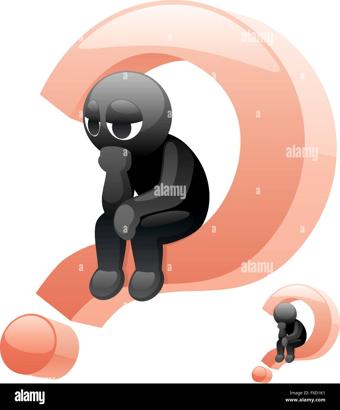 Man icon thinking sitting on hi-res stock photography and images - Alamy