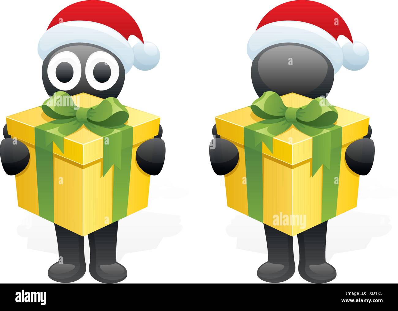 Santa holding christmas gift box Stock Vector Images - Alamy