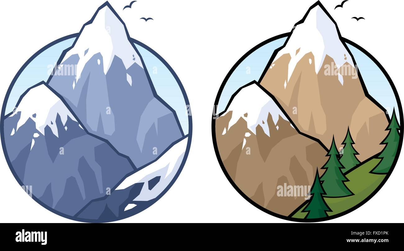 Cartoon mountain range hi-res stock photography and images - Alamy
