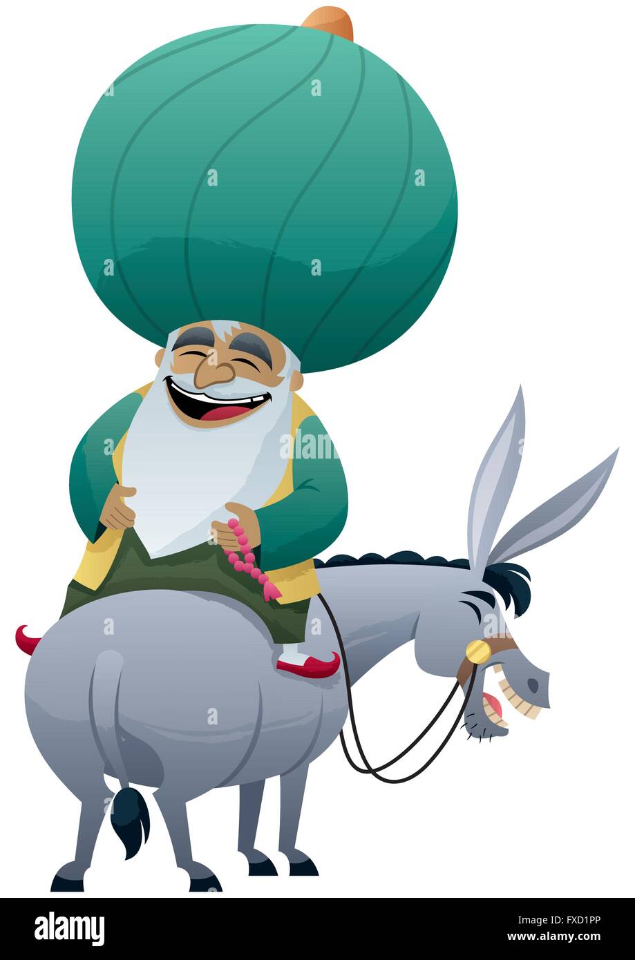 Cartoon of Nasreddin Hodja on his donkey Stock Vector Image & Art - Alamy