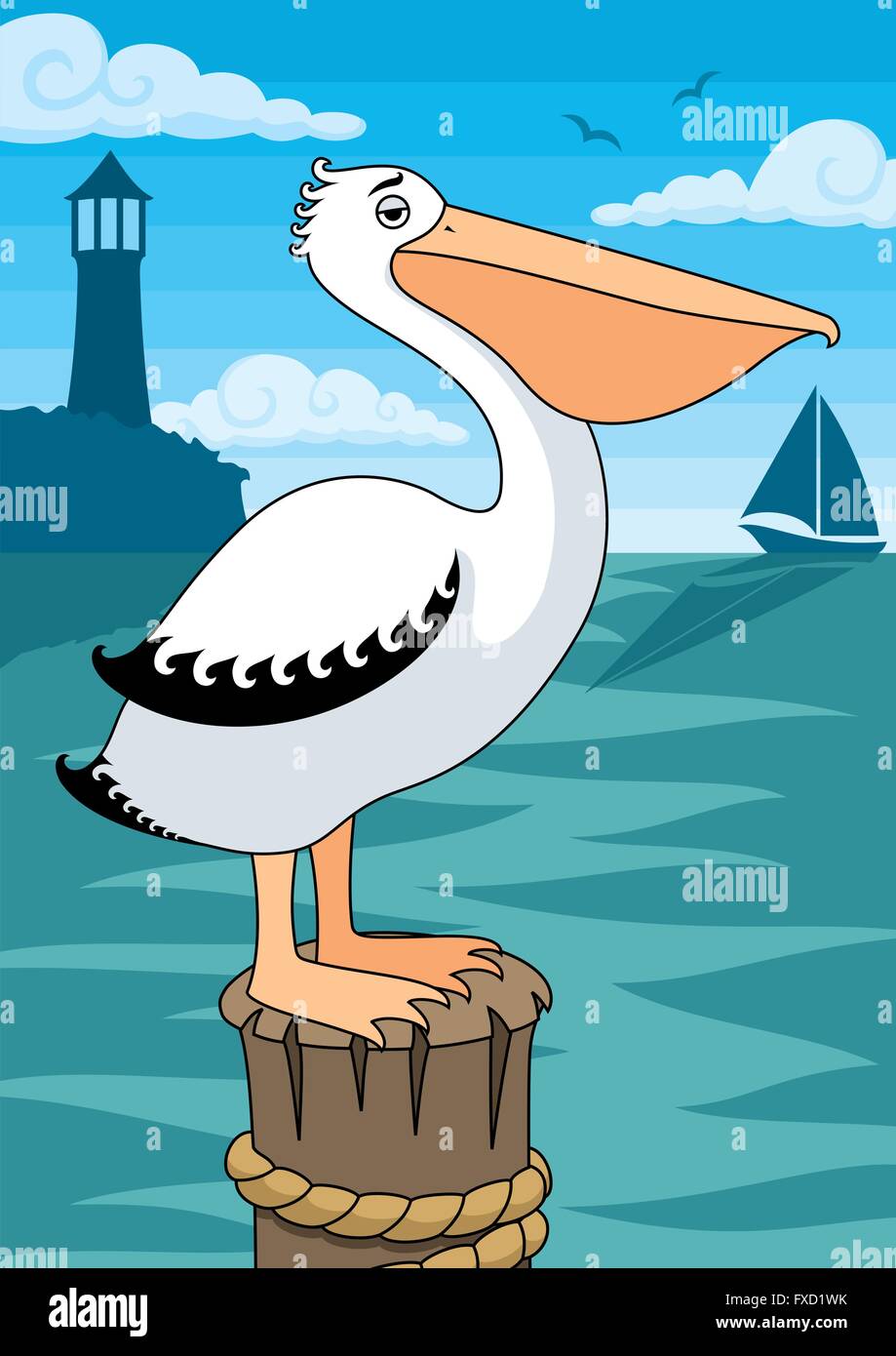 Pelican cartoon hi-res stock photography and images - Alamy