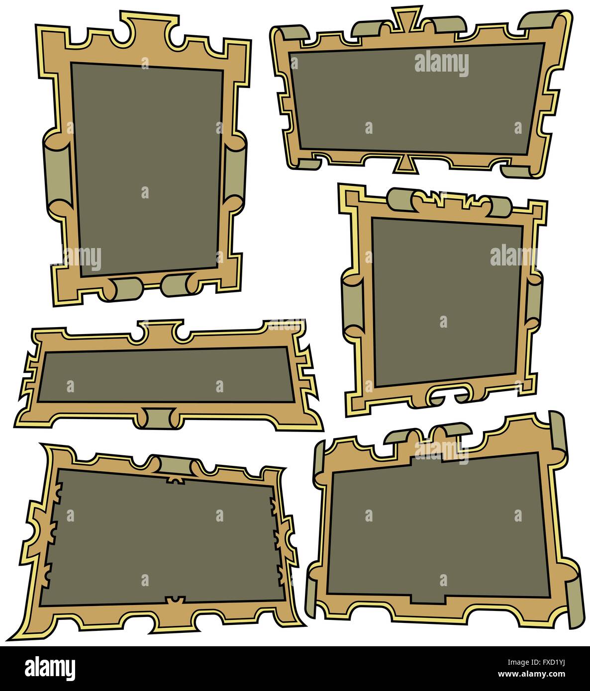 Six cartoon frames/banners/labels Stock Vector Image & Art - Alamy