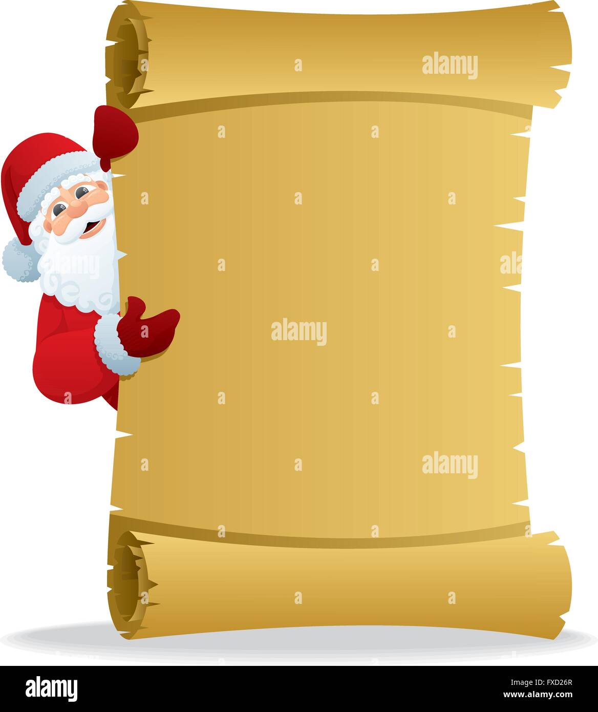 Santa holding scroll with copy space for your text Stock Vector Image ...