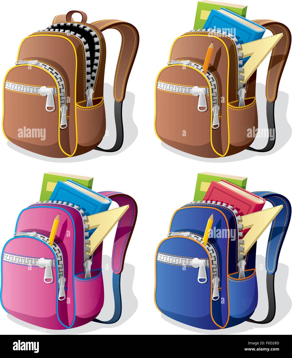 School back pack Stock Vector Images - Alamy