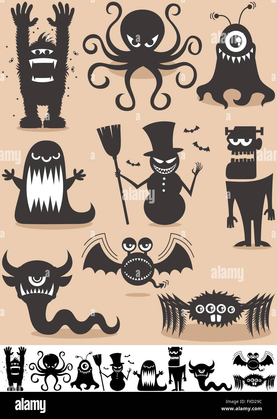 Cartoon monsters set hi-res stock photography and images - Alamy