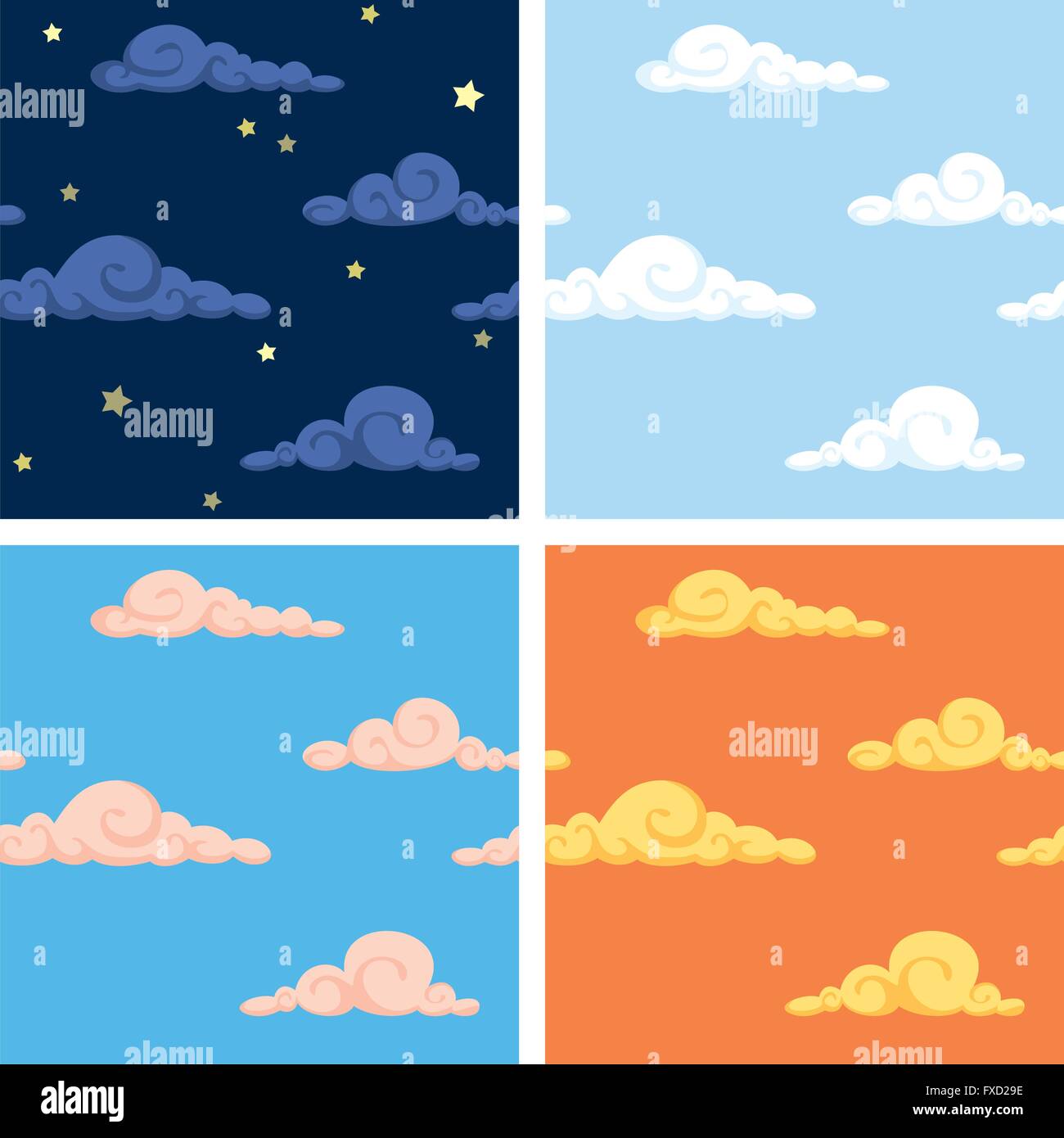 Four seamless sky patterns Stock Vector Image & Art - Alamy