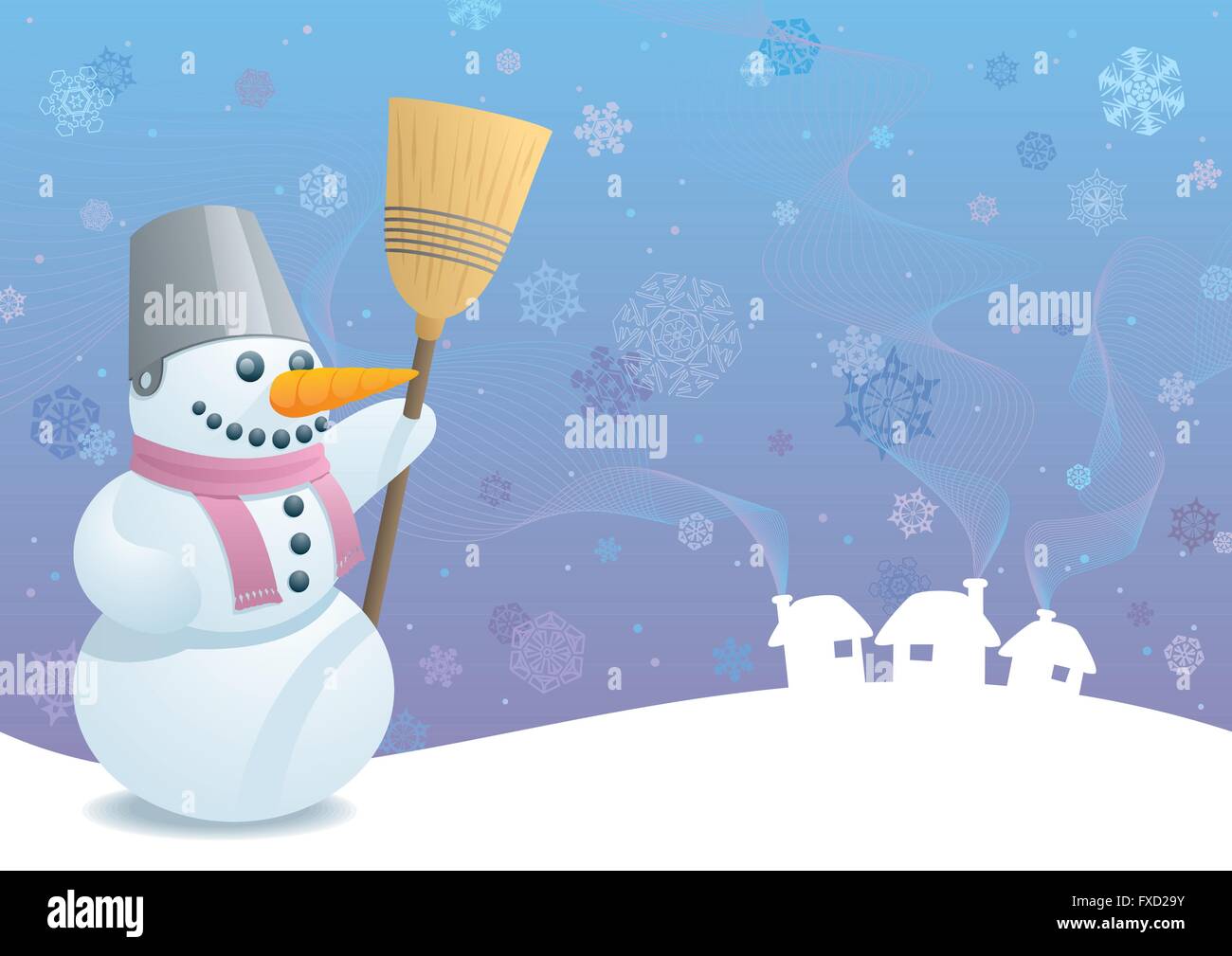Winter background with snowman. A4 proportions Stock Vector Image & Art ...