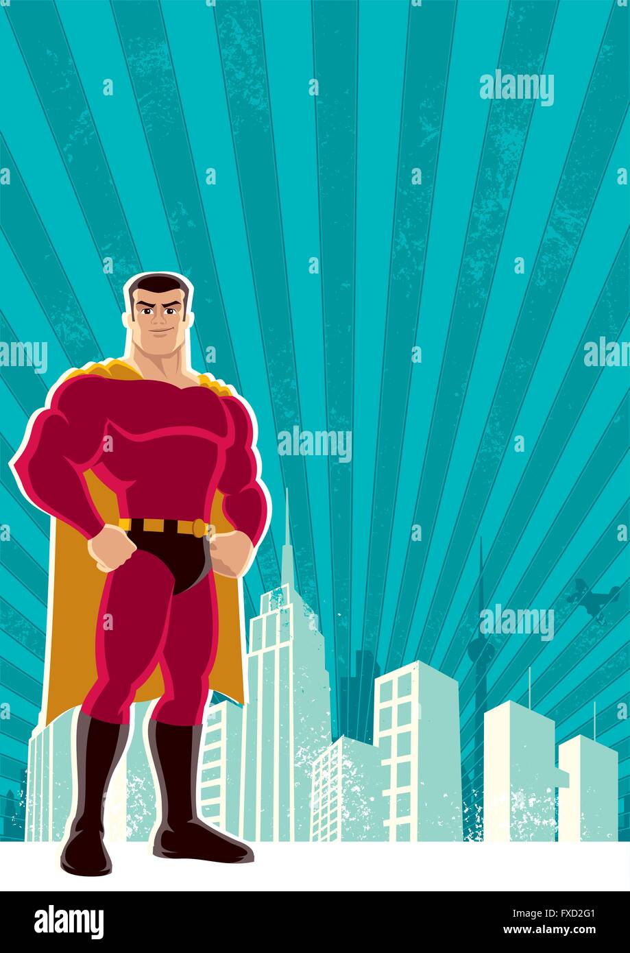 Superhero over grunge background with copy space Stock Vector Image ...