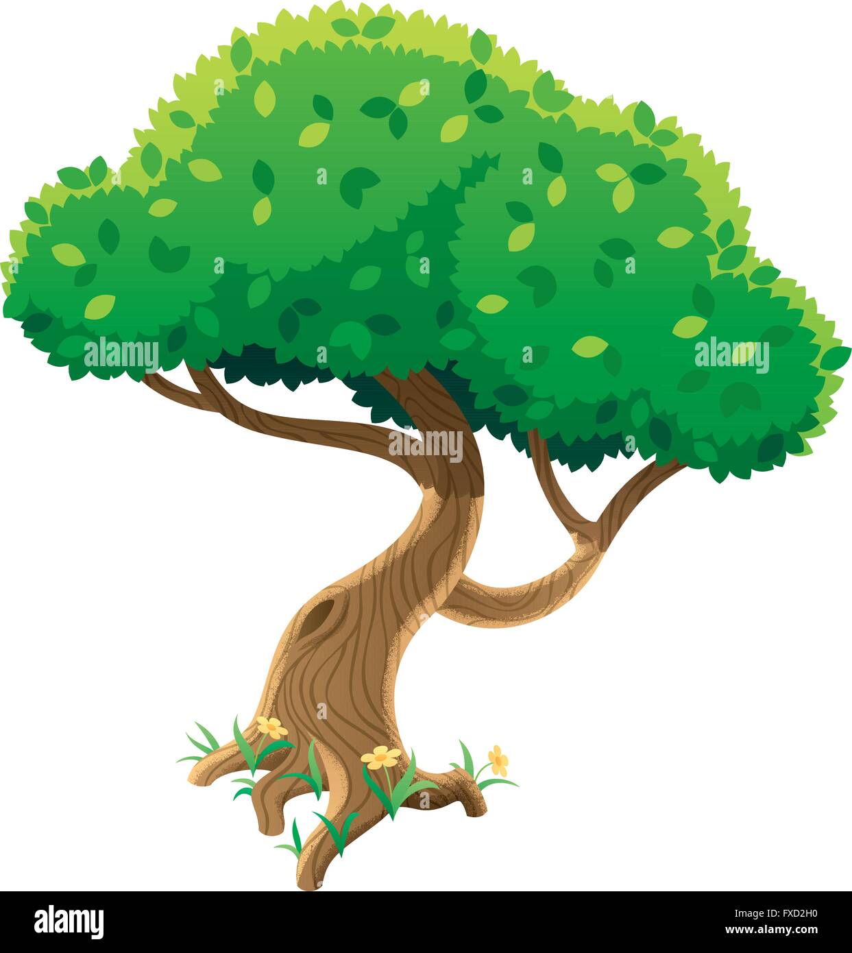 Stem flower branch cartoon Stock Vector Images - Alamy