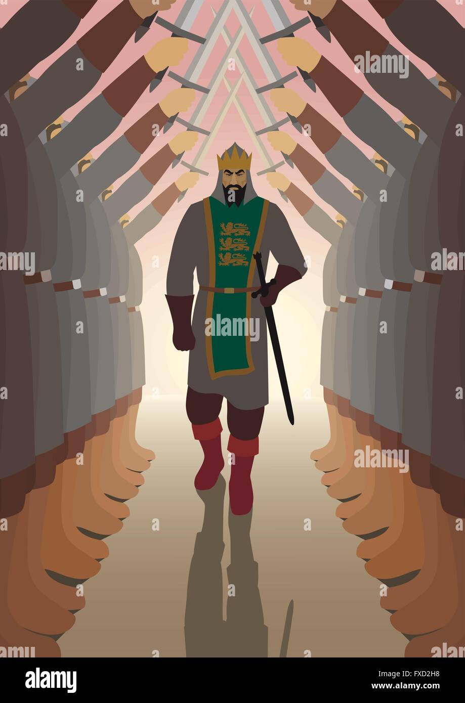 King walking through lane Stock Vector Image & Art - Alamy