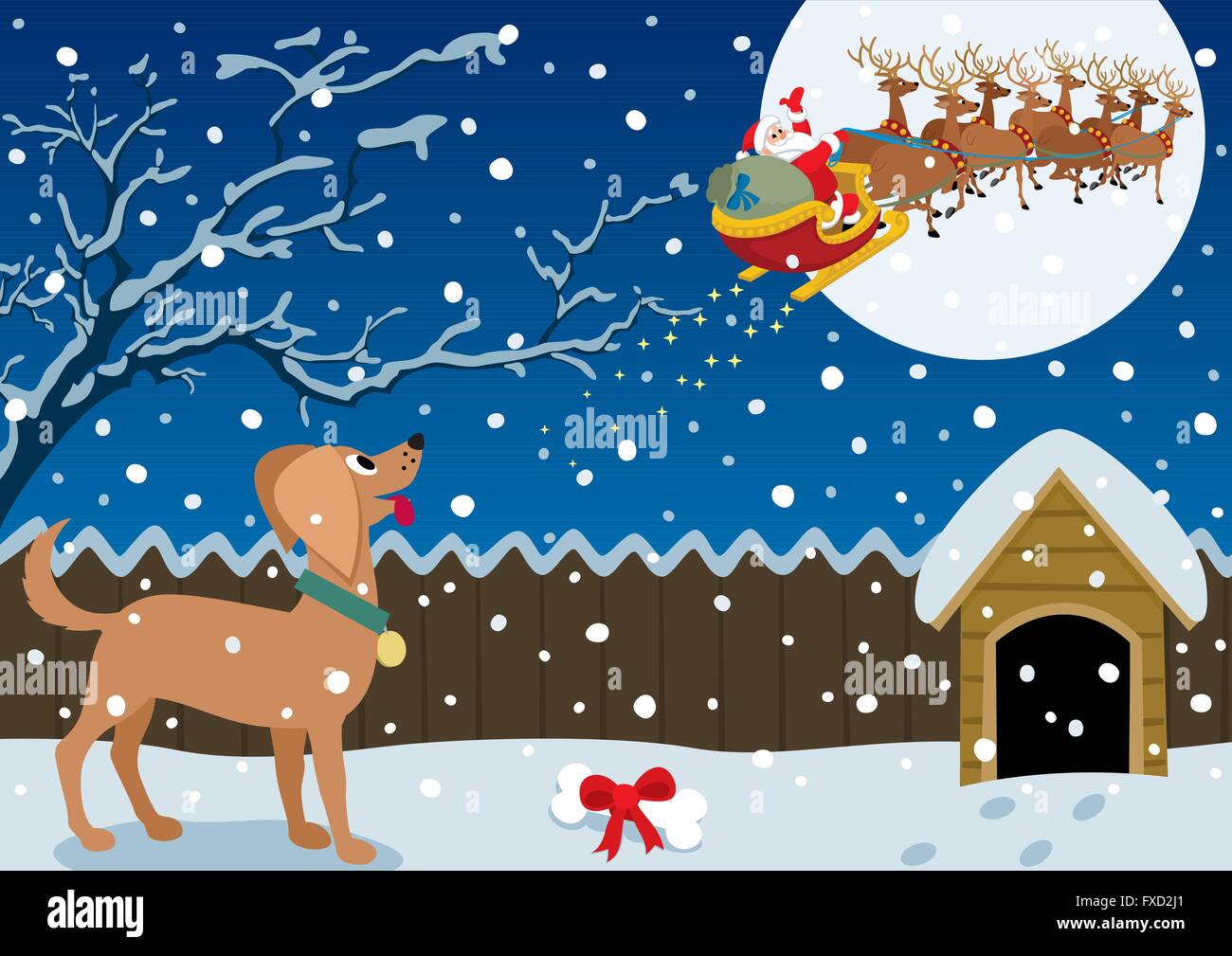 Dog present on snow Stock Vector Images - Alamy