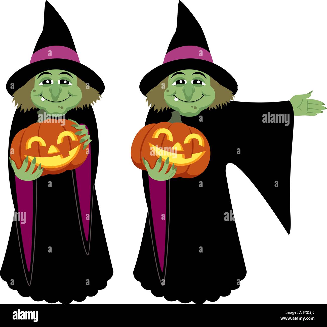 Funny woman in witch Stock Vector Images - Alamy