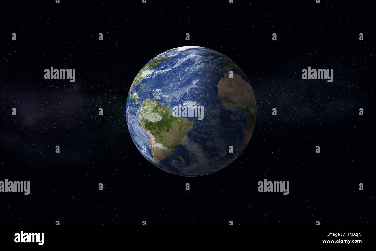 imaginary space illustration of our home blue earth Stock Photo - Alamy