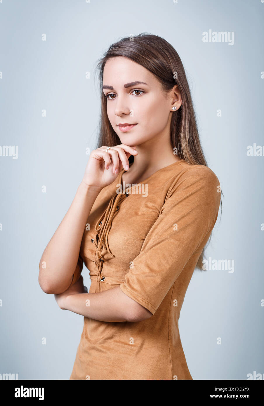 Beautiful thoughtful woman Stock Photo - Alamy Beautiful thoughtful woman Stock Photo - Alamy