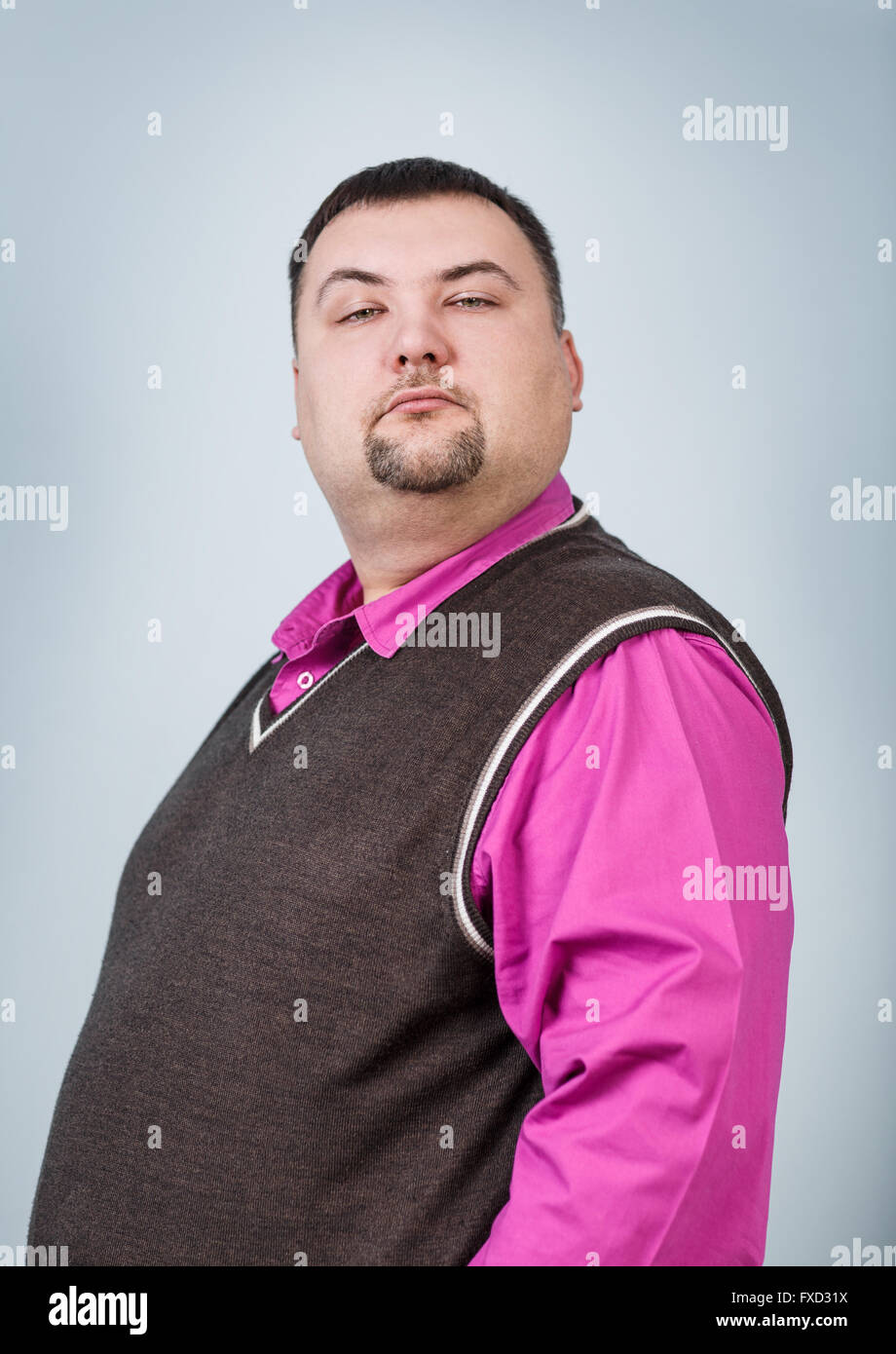 Businessman with overweight smiling Stock Photo - Alamy