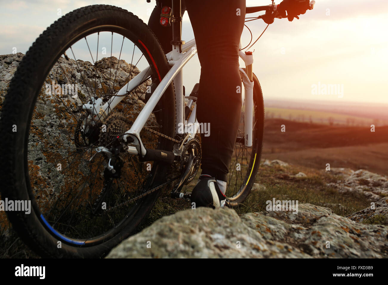 Man cyclist riding the bicycle Stock Photo - Alamy