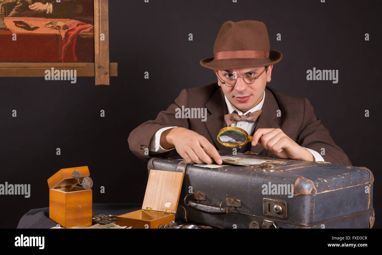 Numismatist with his coin collection Stock Photo - Alamy