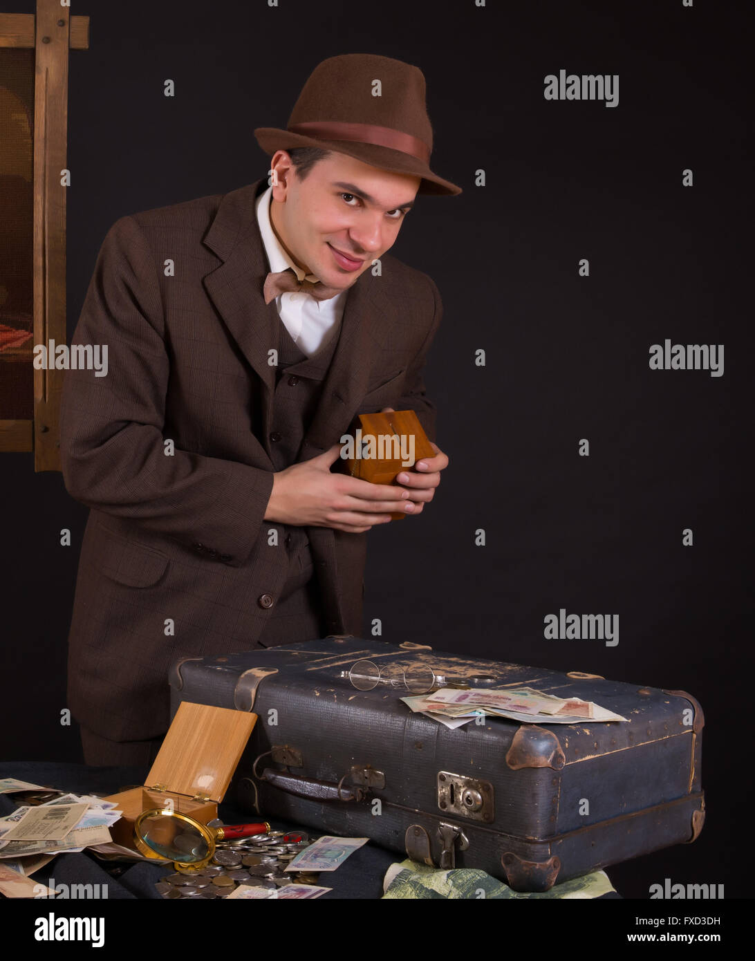 Numismatist with his coin collection Stock Photo - Alamy