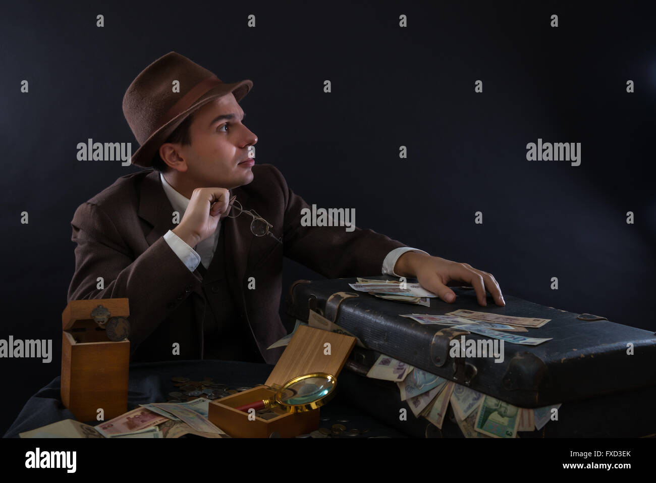 Numismatist with his coin collection Stock Photo - Alamy