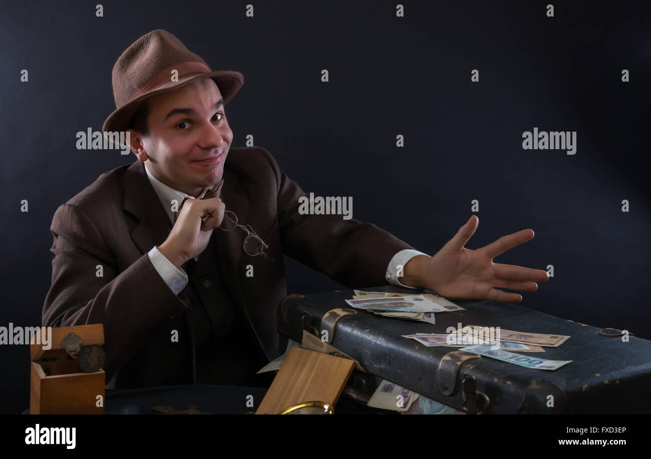 Numismatist with his coin collection Stock Photo - Alamy
