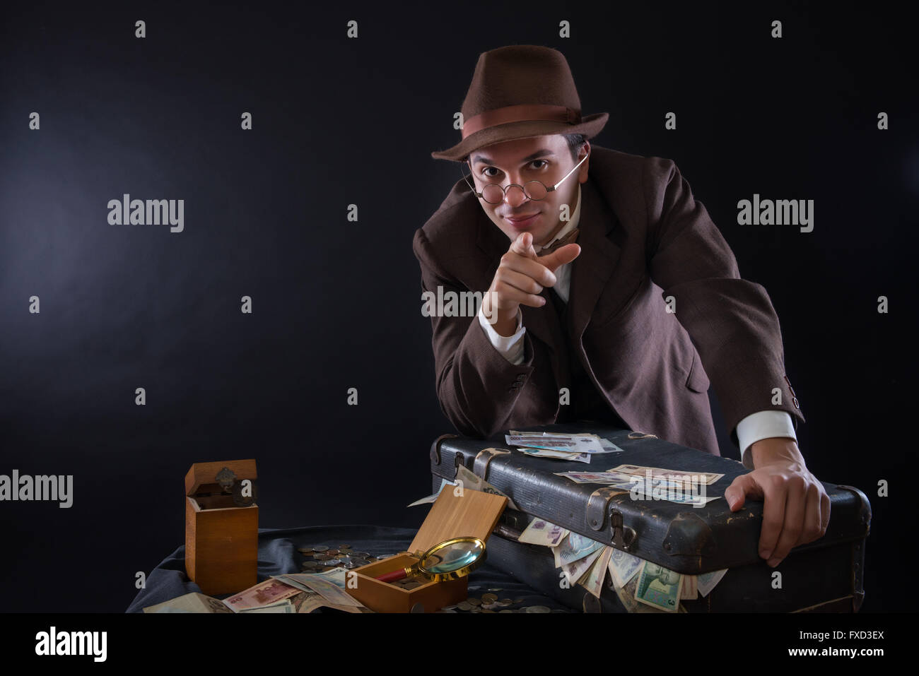 Numismatist with his coin collection Stock Photo - Alamy