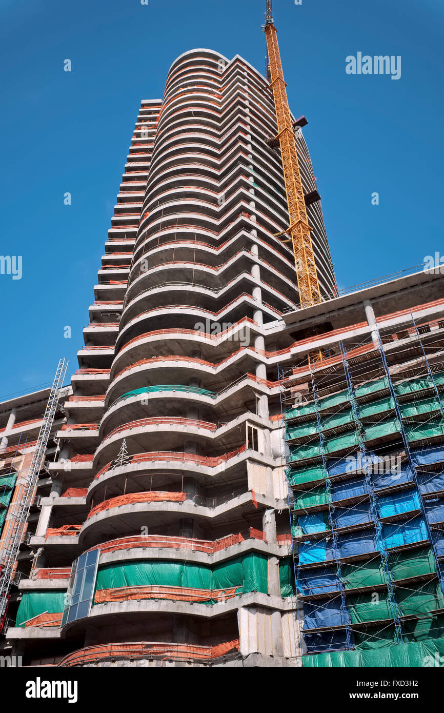Construction of high-rise building, view from below Stock Photo - Alamy