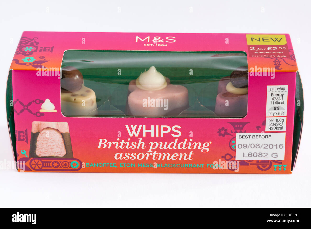 Box of M&S Whips British pudding assortment - Banoffee, Eton Mess and ...