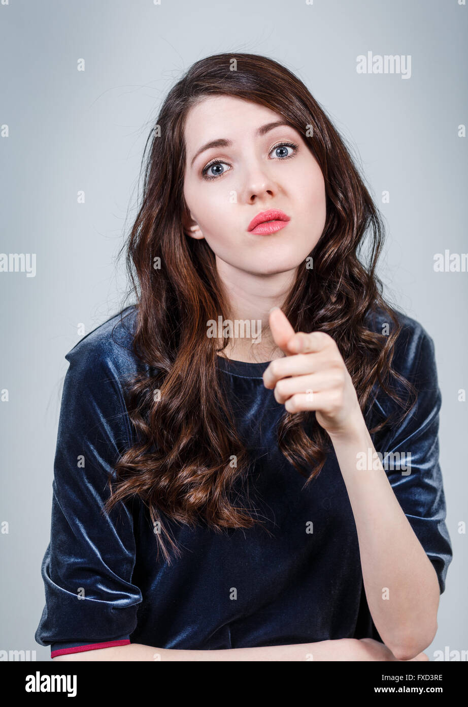 Young beautiful woman challenges Stock Photo - Alamy