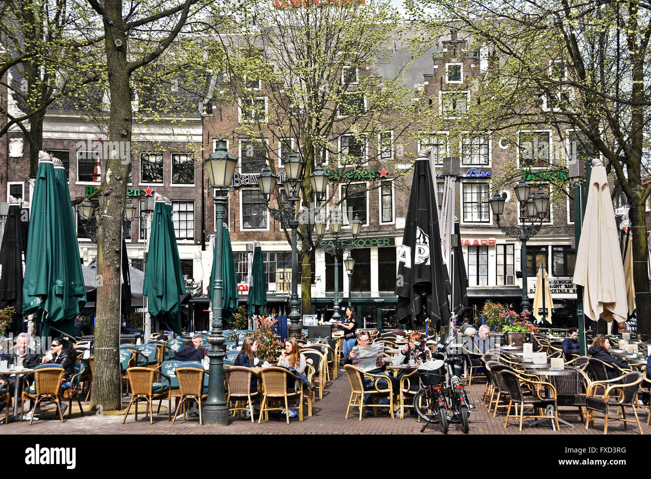 Café terraces of the Leidseplein Square Amsterdam restaurant bar pub ...