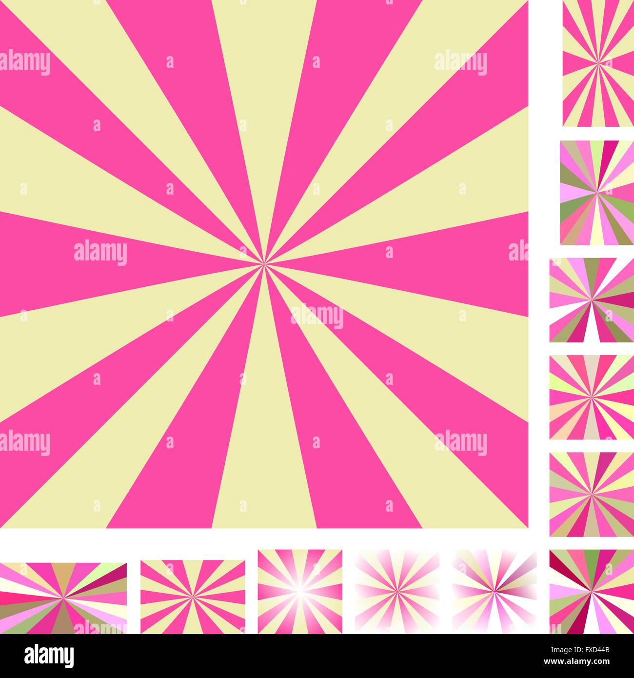 Pink yellow ray burst background set Stock Vector Image & Art - Alamy