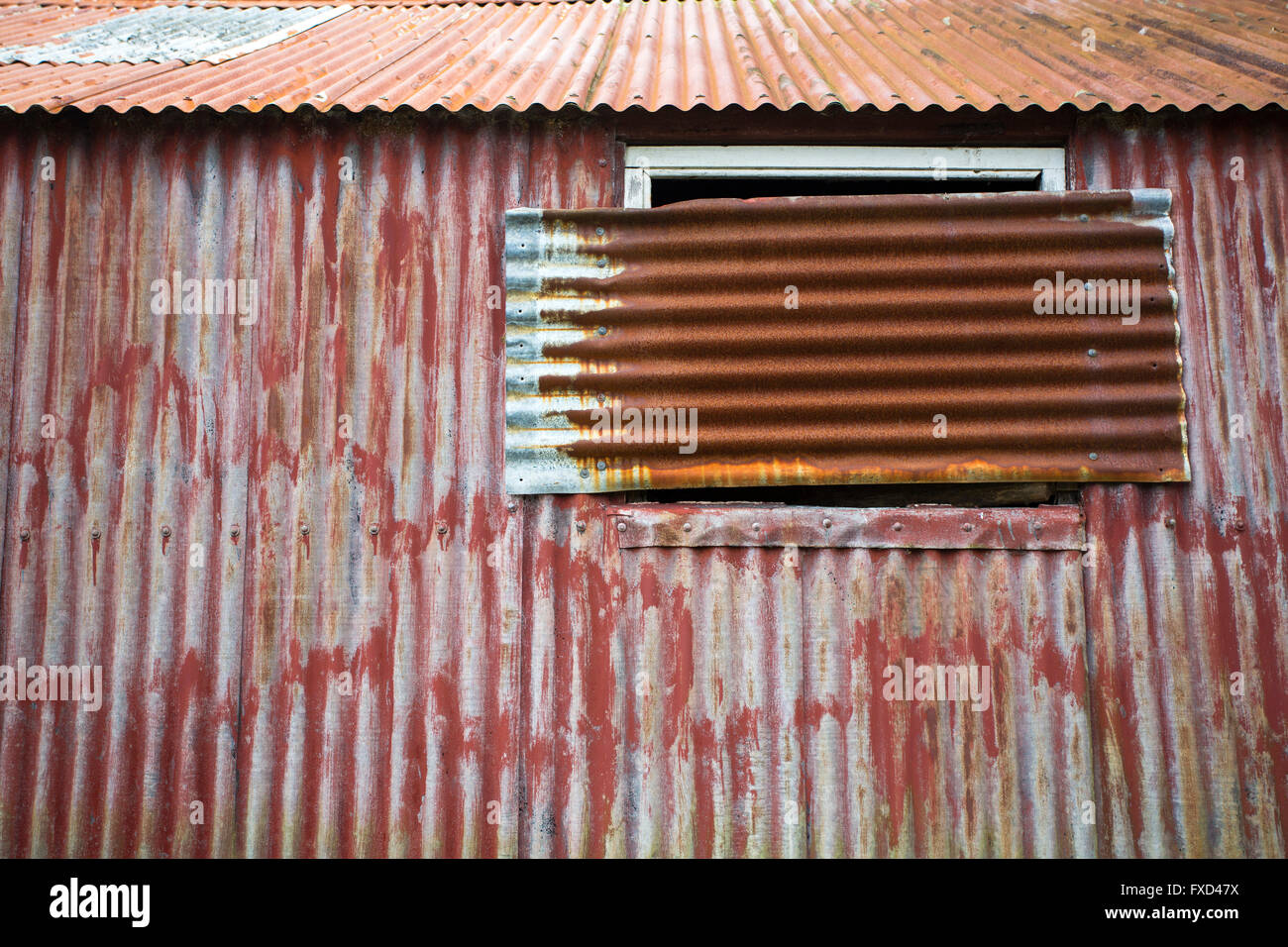 Old weathered shed with rust and peeling paint Stock Photo - Alamy