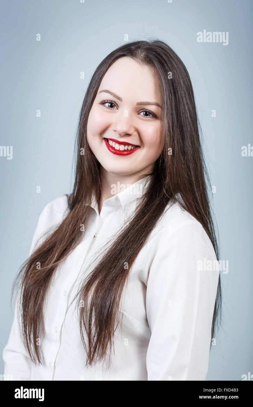 Young beautiful woman with wide smile Stock Photo - Alamy