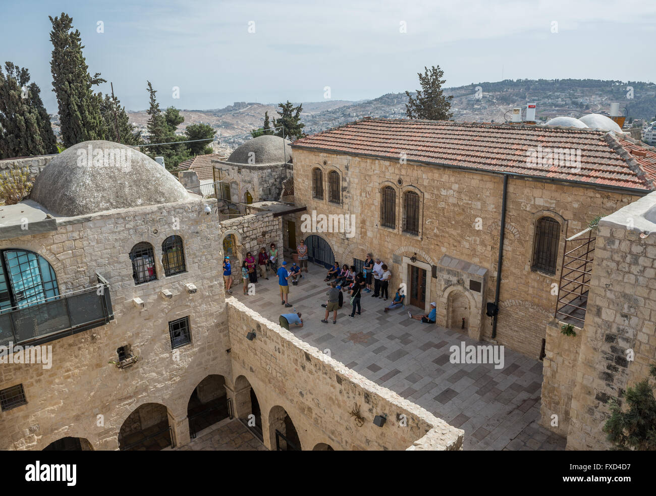 Courtyard of Cenacle - Upper Room, held to be a site of The Last Supper ...