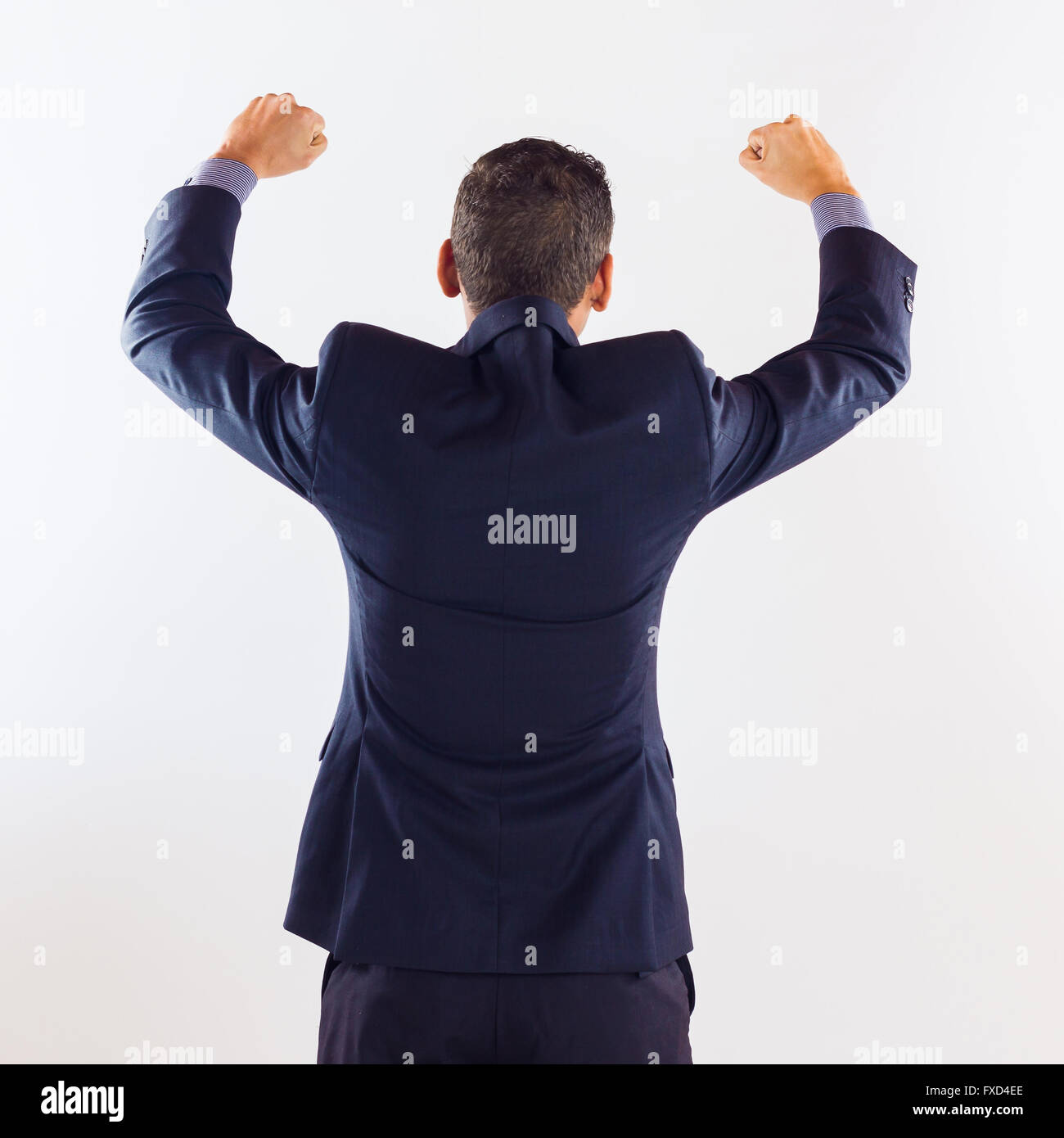 business man back on white background Stock Photo - Alamy