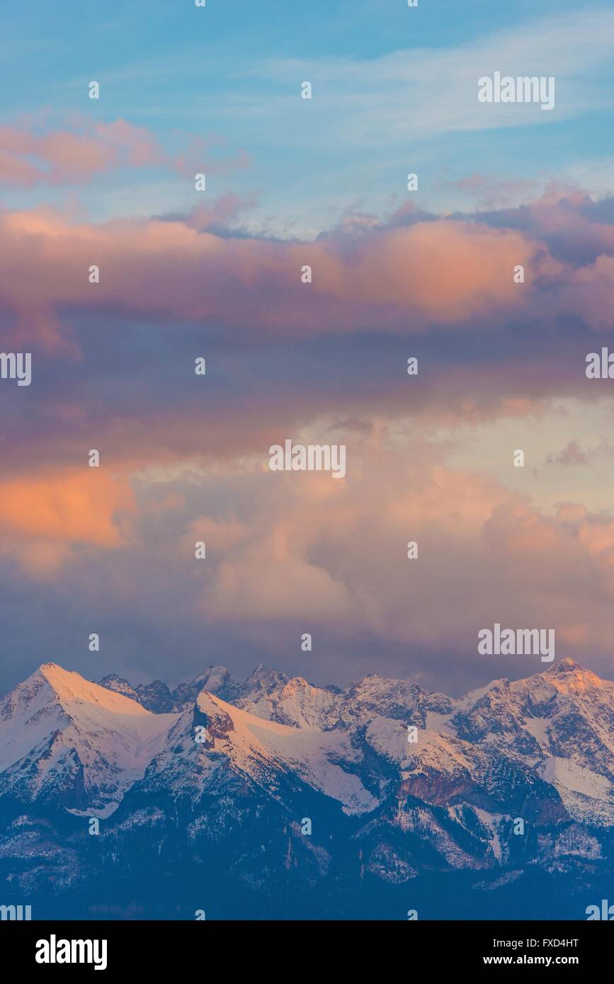 Scenic Snowy Mountains Vertical Photo with Top Section Copy Space ...