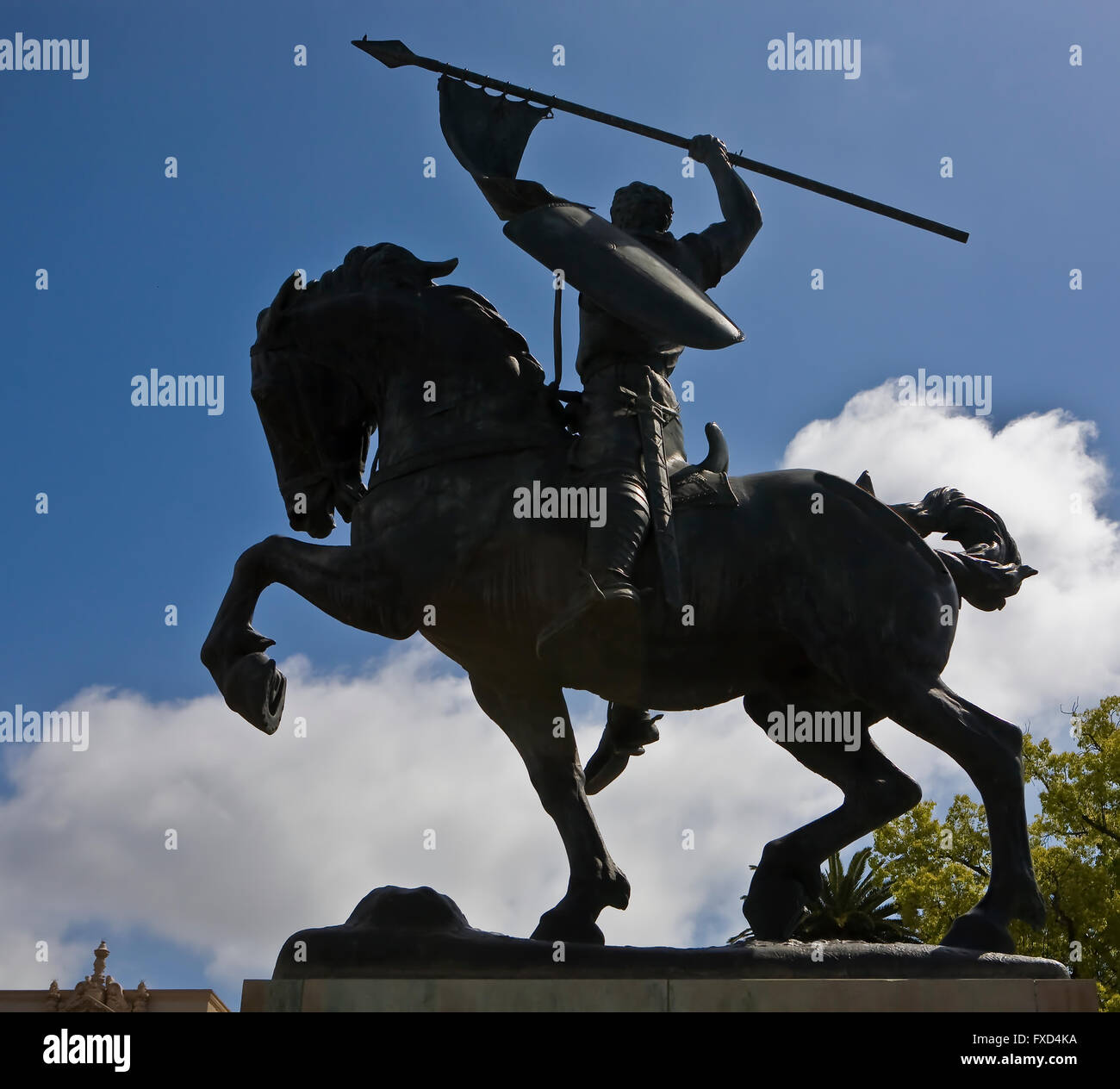 El Cid Statue in Balboa Park, San Diego CA US. The 23 foot tall statue ...