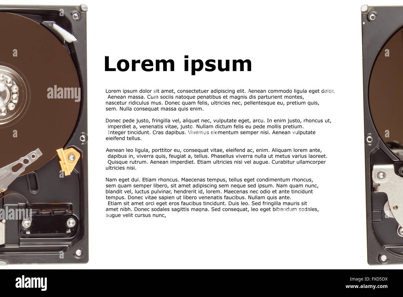 Open hard drive on a white background. Production of computers ...