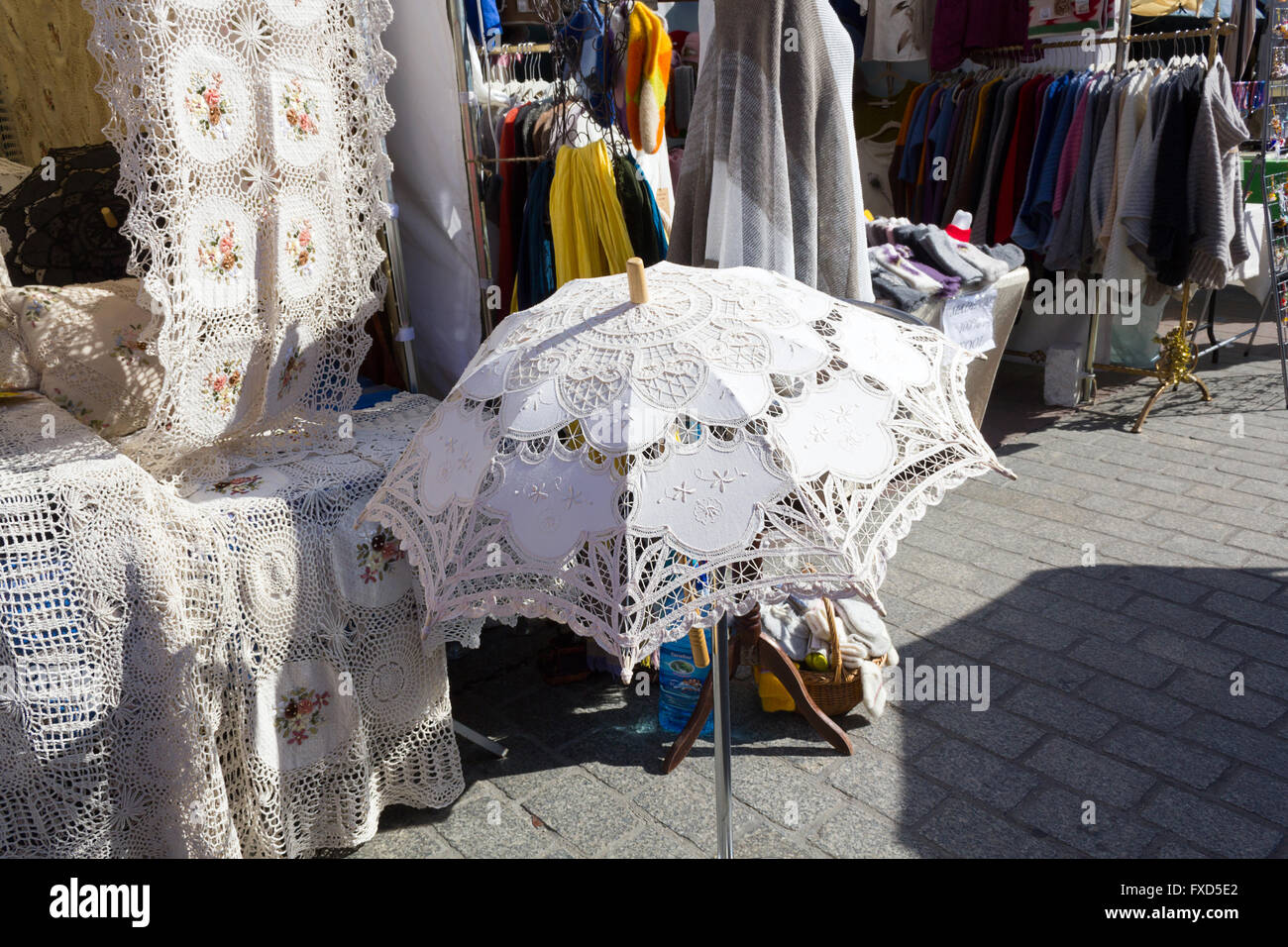 Beautiful folk items at the folk fair in Krakow, old historical city in ...