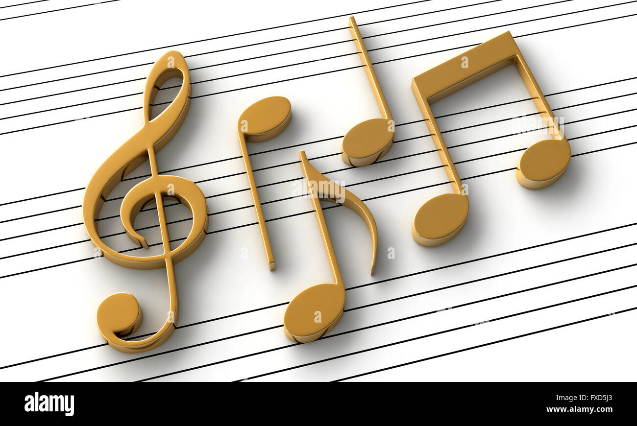 Music Note Background 3d