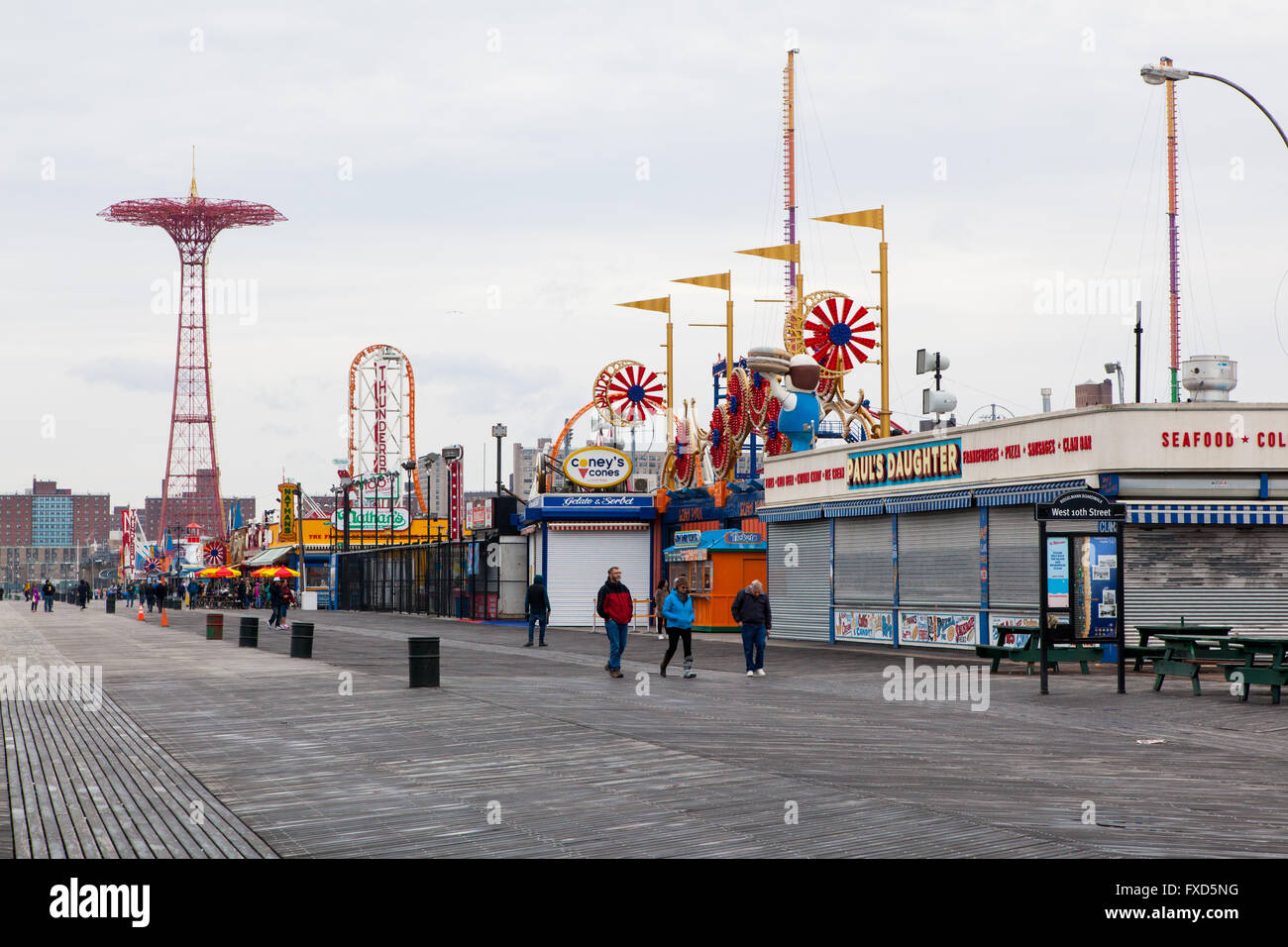 Coney Island boardwalk, Brooklyn, New York, United States of America ...