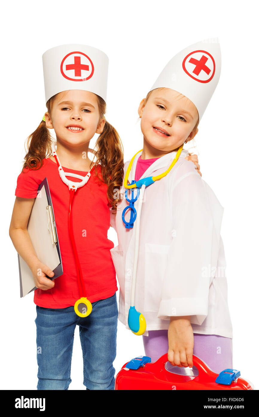 Two girls playing doctor nurse hi-res stock photography and images - Alamy
